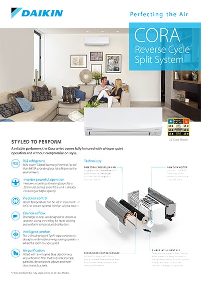Daikin 2.5kW Reverse Cycle Split System Air Conditioner - Perth